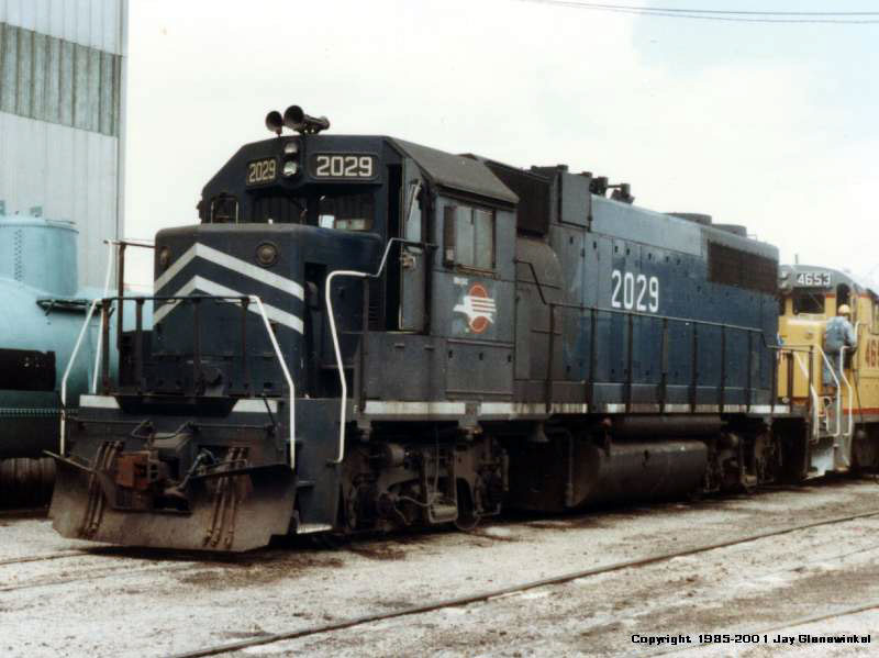 MP 2032 - another GP38-2 , which appears ready for the east run to Union from Lincoln, Nebraska ...